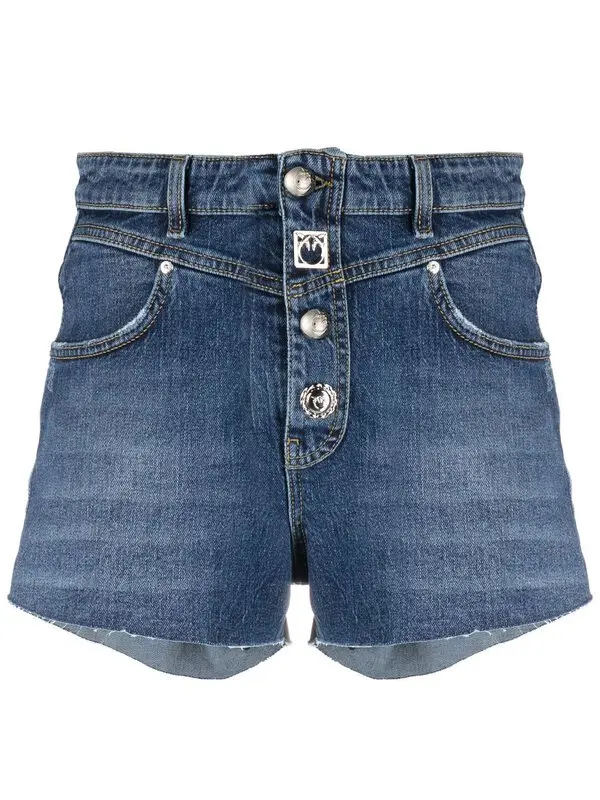 Pinko Accanita Denim Short Shorts - Blue