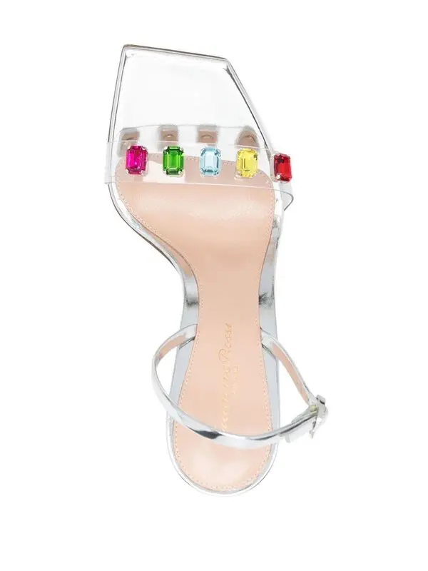GIANVITO ROSSI Ribbon Candy 105mm Sandals - Silver