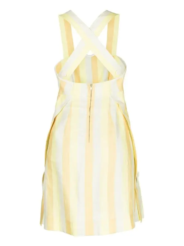 Oroton Striped Apron Dress In Yellow - 68% Off | Editorialist