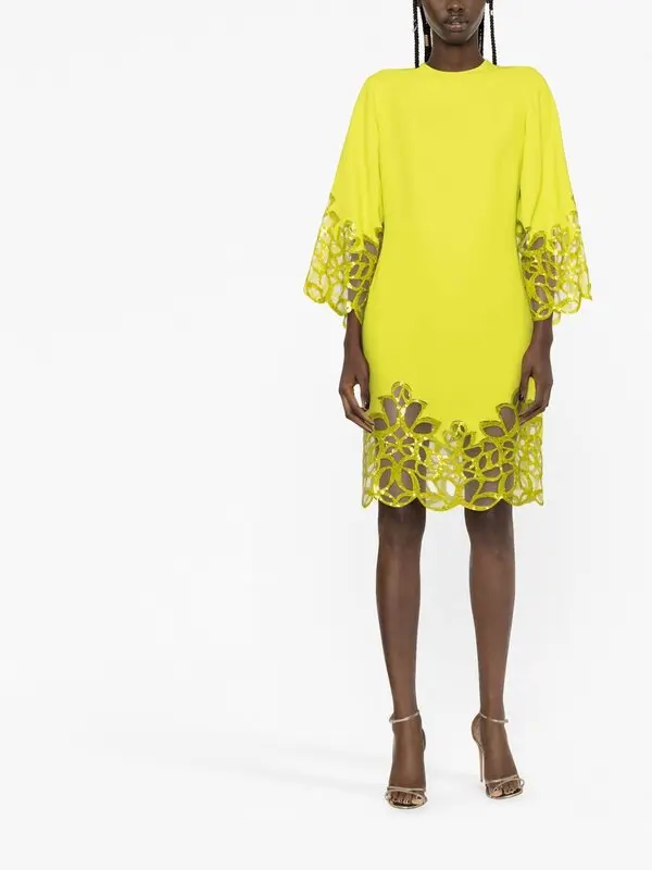 Elie Saab Sequin-embellished Lace-trimmed Dress