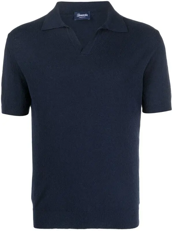 DRUMOHR Jersey Short-sleeved Polo Shirt - Blue