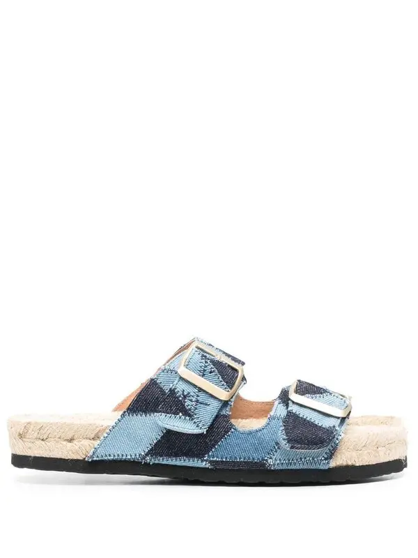 Manebí Jeans Raffia Espadrilles - Blue