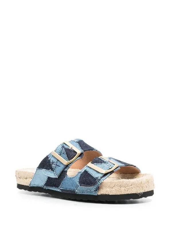 Manebí Jeans Raffia Espadrilles - Blue