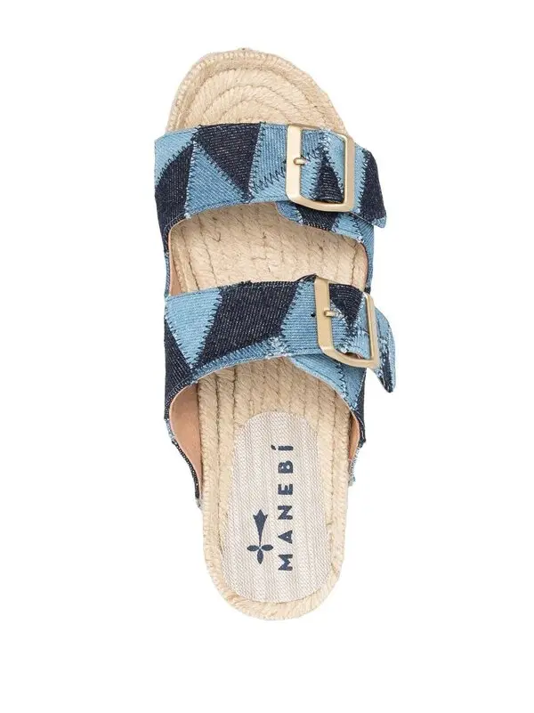 Manebí Jeans Raffia Espadrilles - Blue