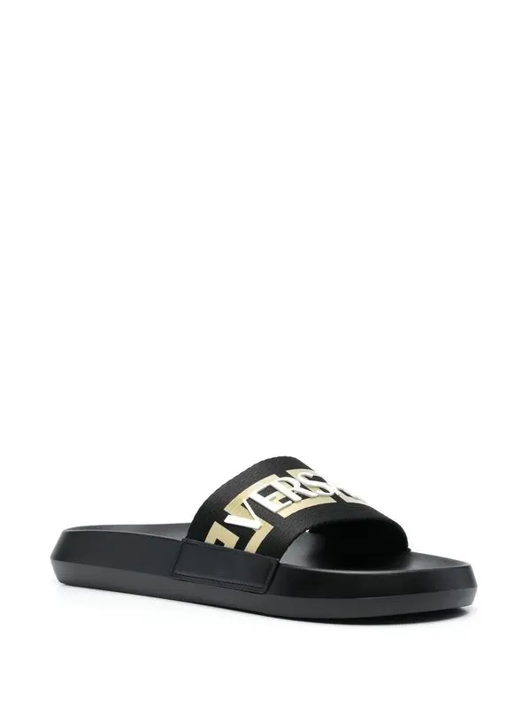 Versace Logo Appliqué Slides
