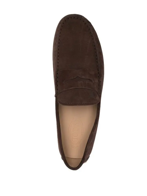 TOD'S Gommino Calf-suede Loafers - Brown