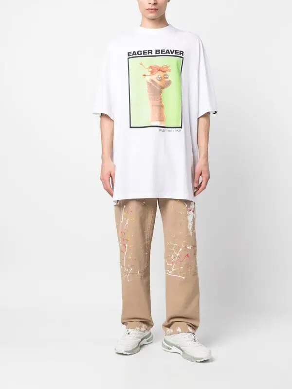 Martine Rose Eager Beaver Cotton T-shirt - White