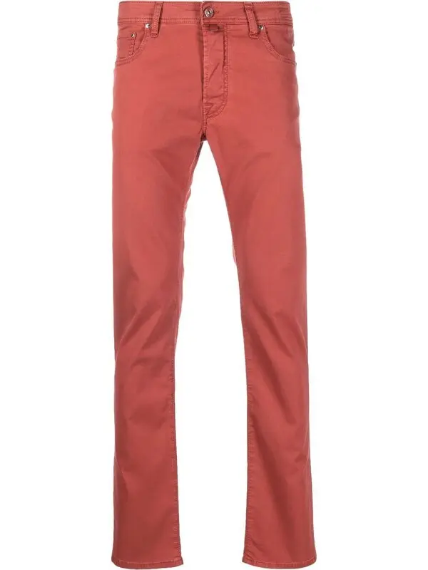 Jacob Cohen Straight-leg Jeans With Attached Scarf - Red