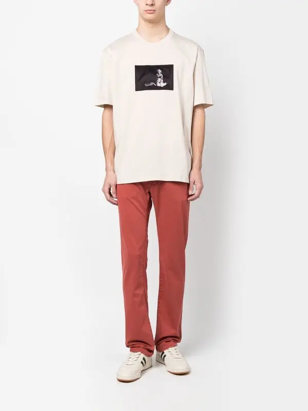 Jacob Cohen Straight-leg Jeans With Attached Scarf - Red