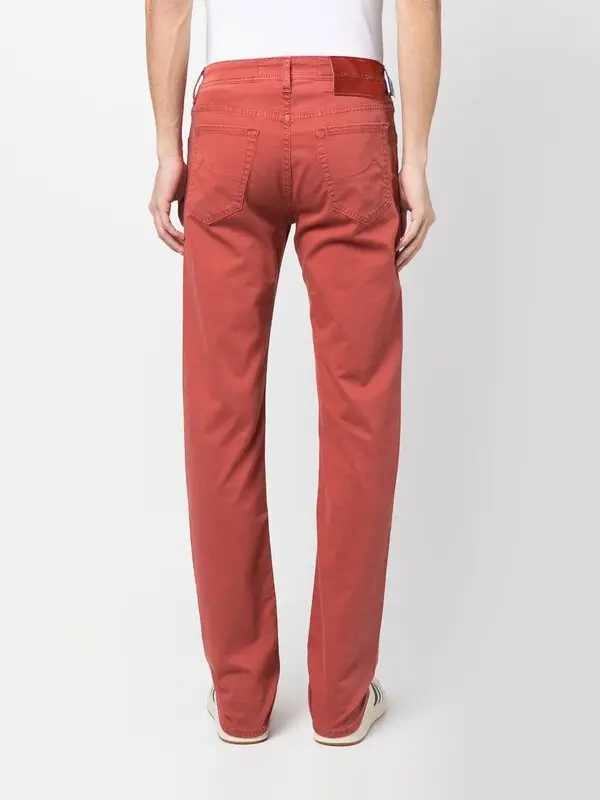 Jacob Cohen Straight-leg Jeans With Attached Scarf - Red