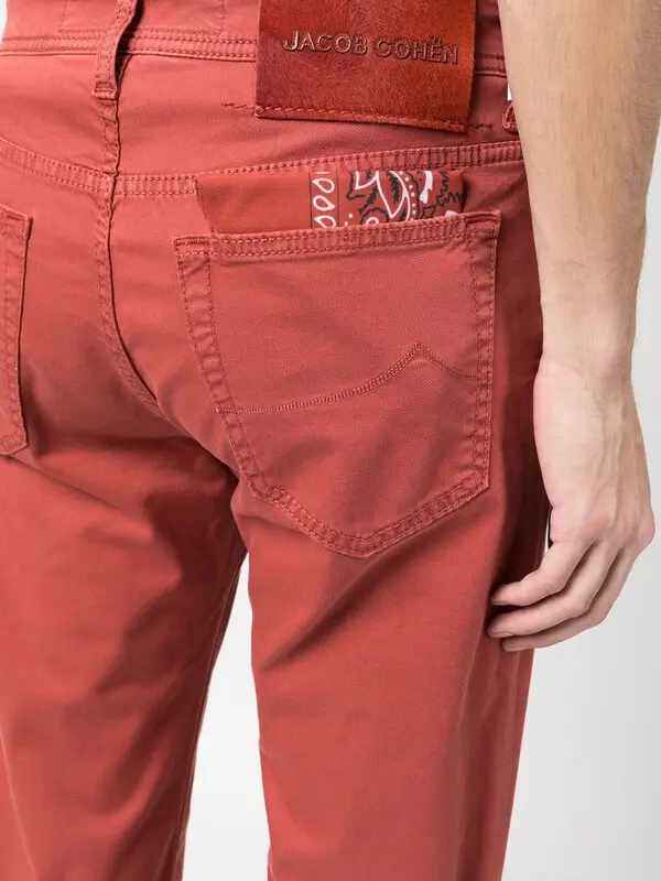 Jacob Cohen Straight-leg Jeans With Attached Scarf - Red