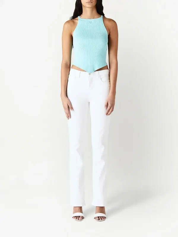 COURREGES Pointy Rib-knit Tank Top - Blue