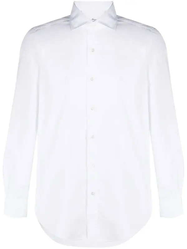 FINAMORE 1925 Long-sleeved Cotton Shirt - White
