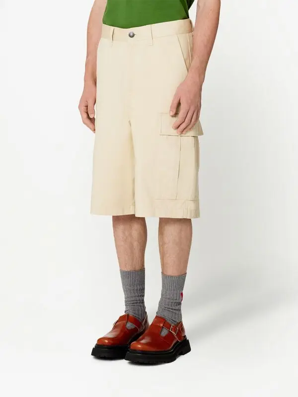 AMI Paris Straight-leg Cargo Shorts - Neutrals