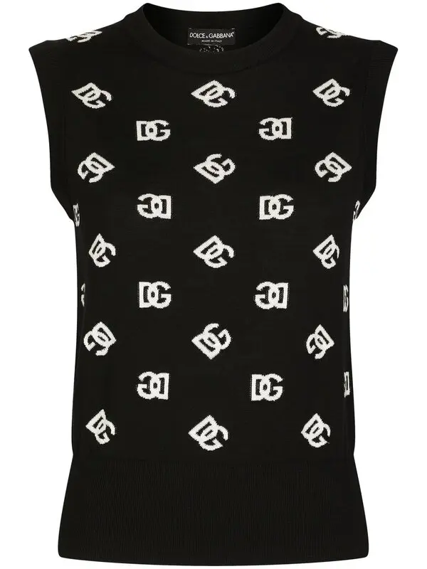 Dolce & Gabbana Intarsia-logo Knitted Vest Top