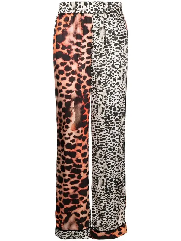 Roberto Cavalli Leopard Print Panelled Trousers