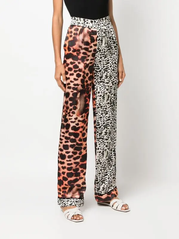 Roberto Cavalli Leopard Print Panelled Trousers