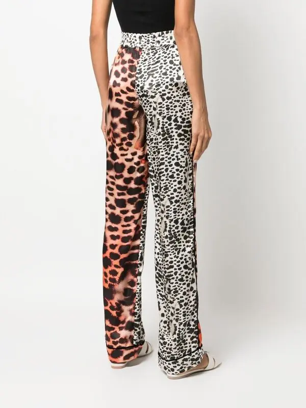 Roberto Cavalli Leopard Print Panelled Trousers