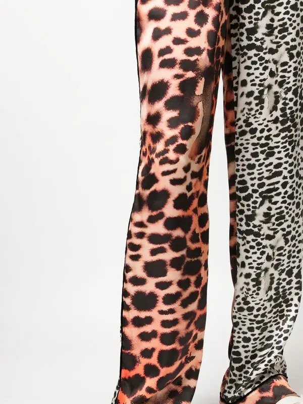 Roberto Cavalli Leopard Print Panelled Trousers