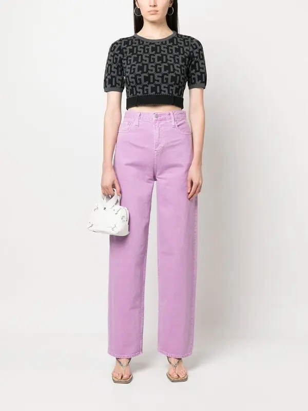 Gcds Matilda Monogram Cropped Top - Black
