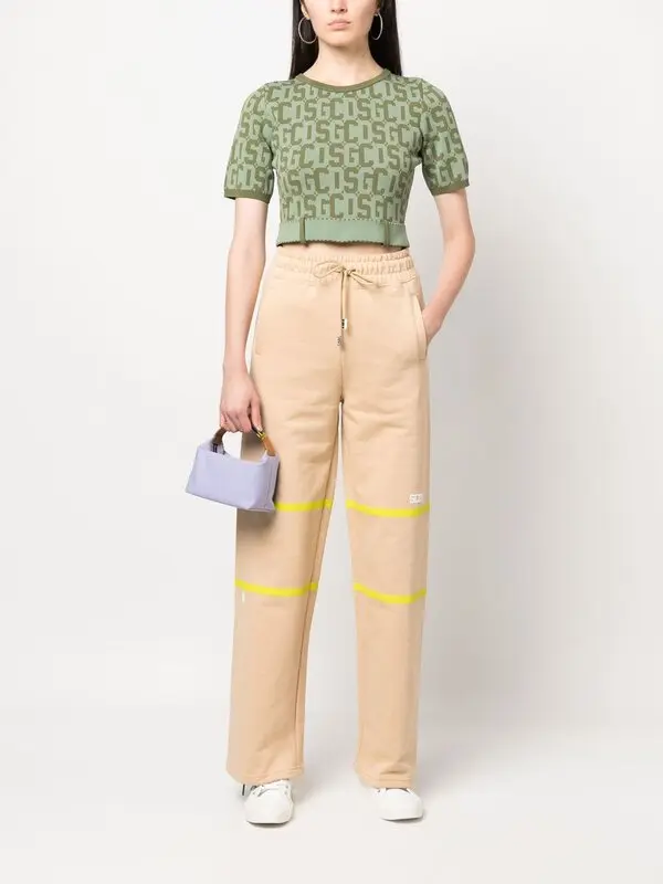 Gcds Matilda Monogram Cropped Top - Green