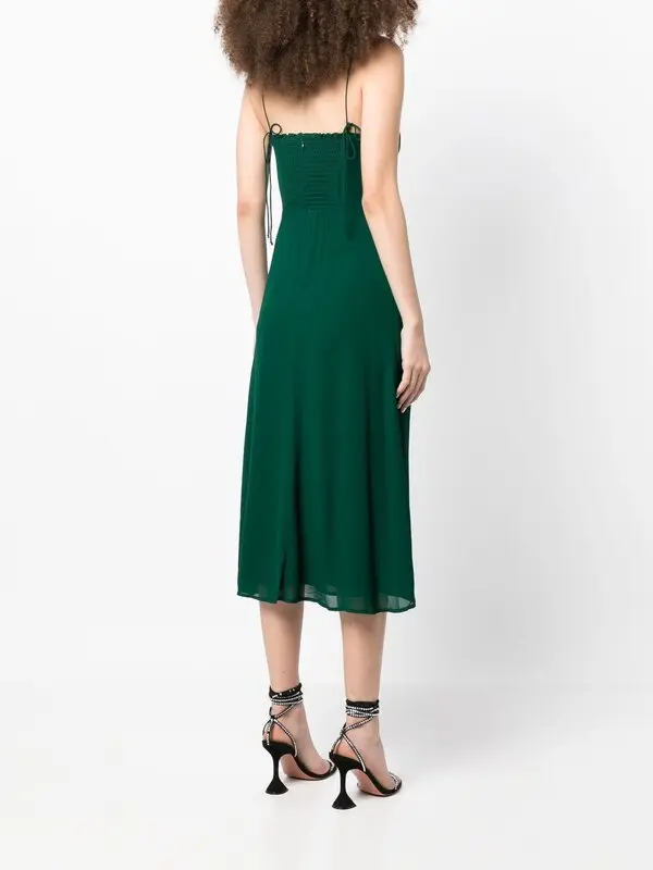 reformation green juliette dress Fit and flare green summer chiffon dresses 5144 – Xiaolizi