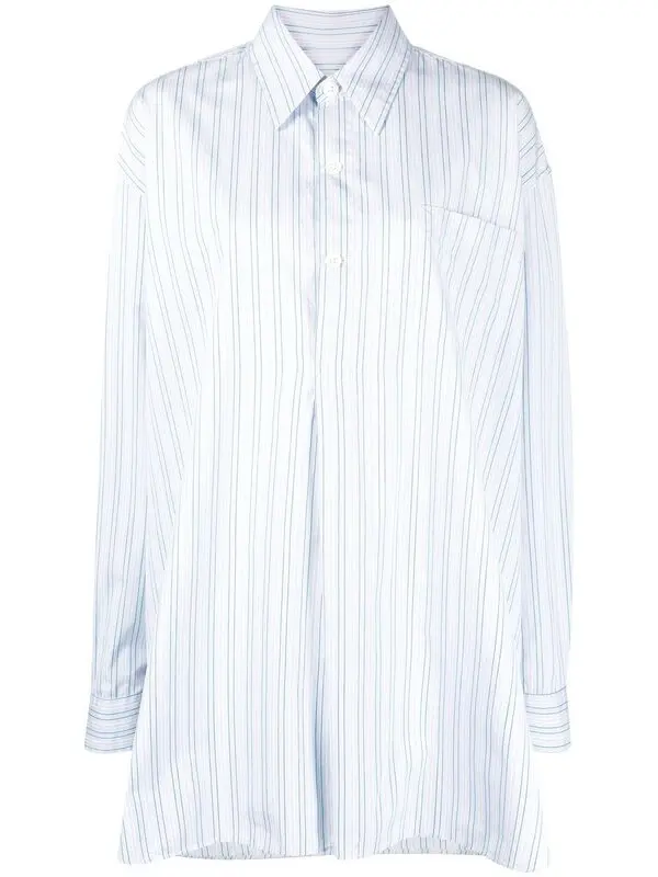 Our Legacy Striped Oversized Long-sleeve Shirt - Blue