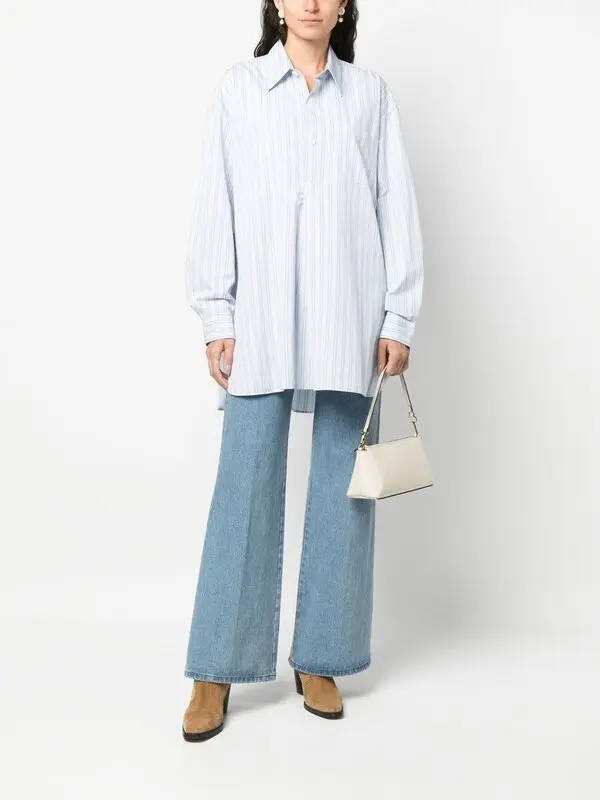 Our Legacy Striped Oversized Long-sleeve Shirt - Blue