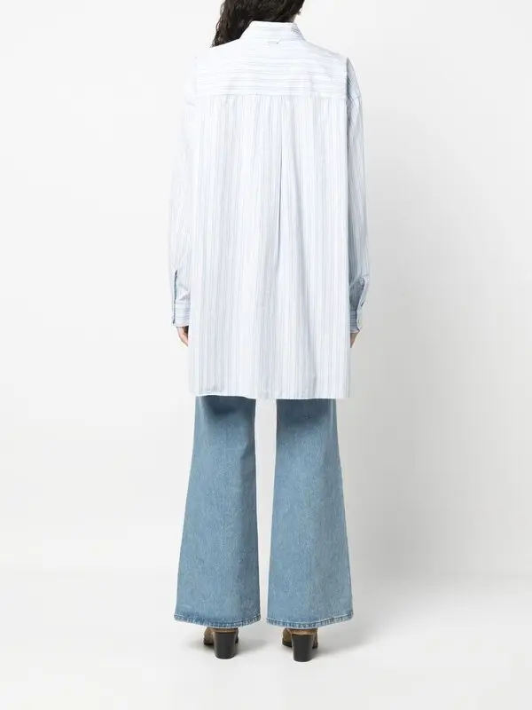 Our Legacy Striped Oversized Long-sleeve Shirt - Blue