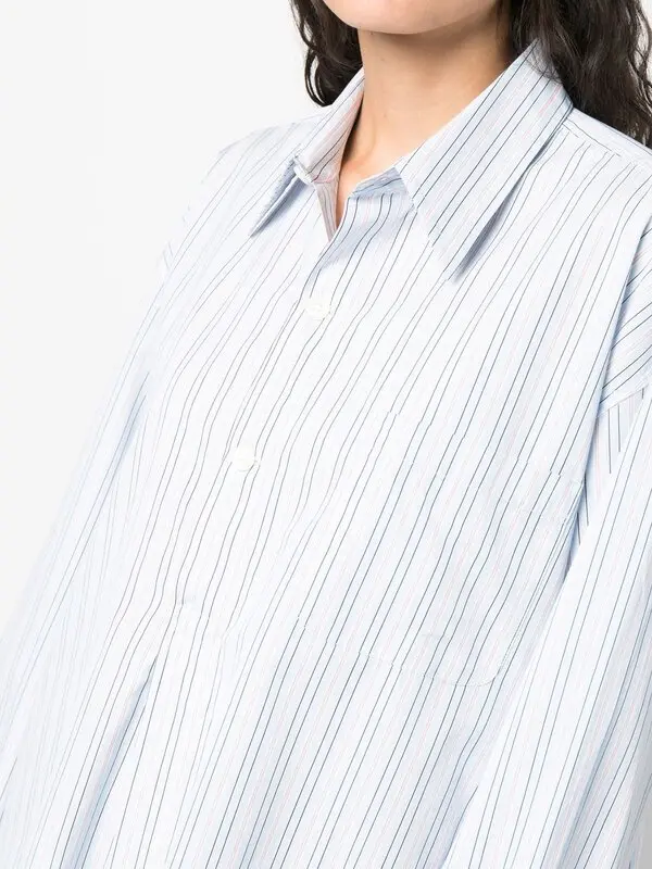 Our Legacy Striped Oversized Long-sleeve Shirt - Blue