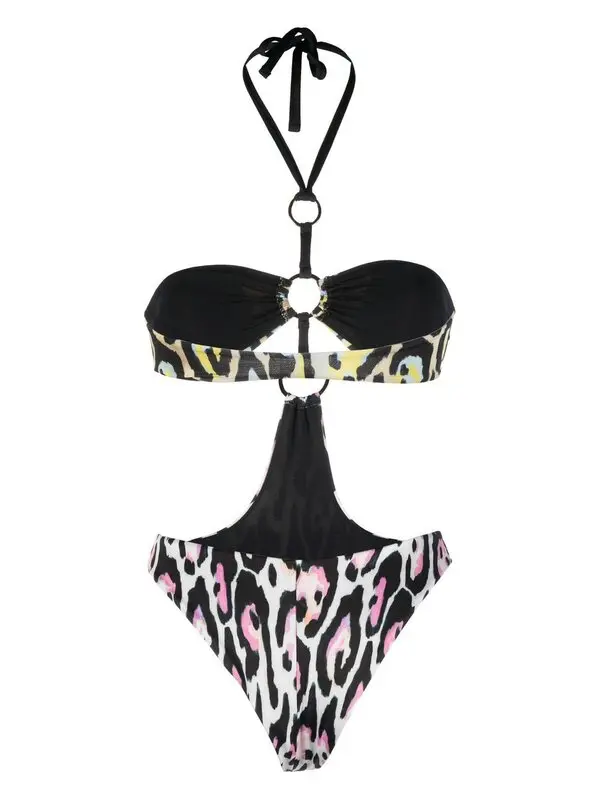 Roberto Cavalli Leopard-print Cut-out Swimsuit
