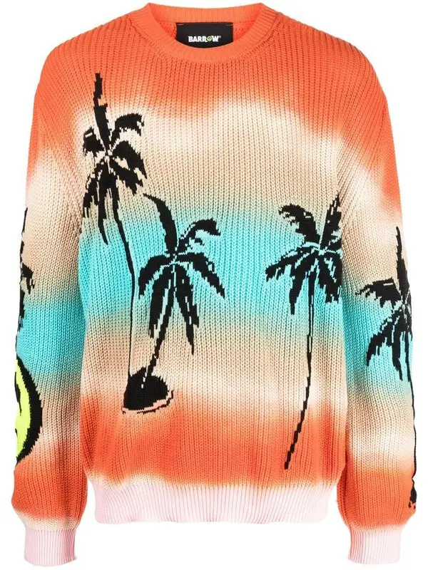 BARROW Palm-tree Print Knit Jumper
