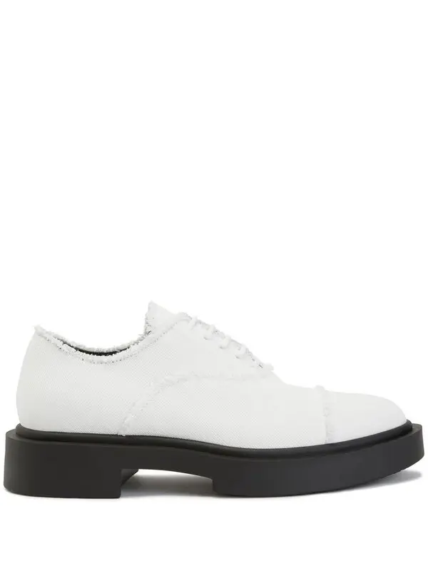 GIUSEPPE ZANOTTI Adric Frayed Denim Oxford Shoes