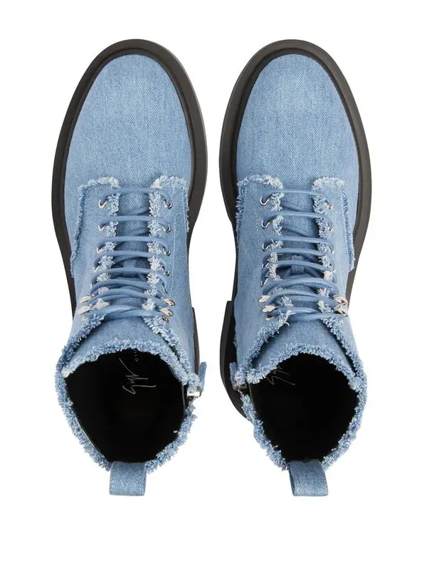GIUSEPPE ZANOTTI Adric Denim Combat Boots