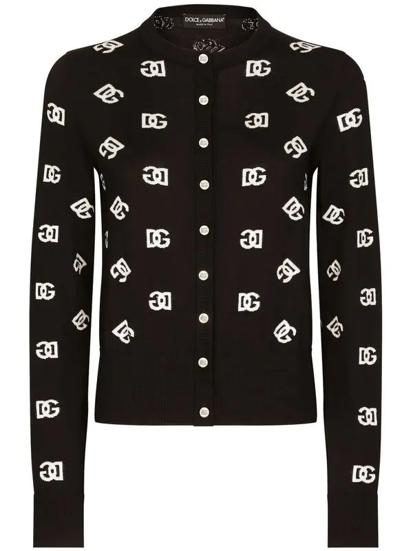 Dolce & Gabbana Logo Wool-silk Cardigan - Black