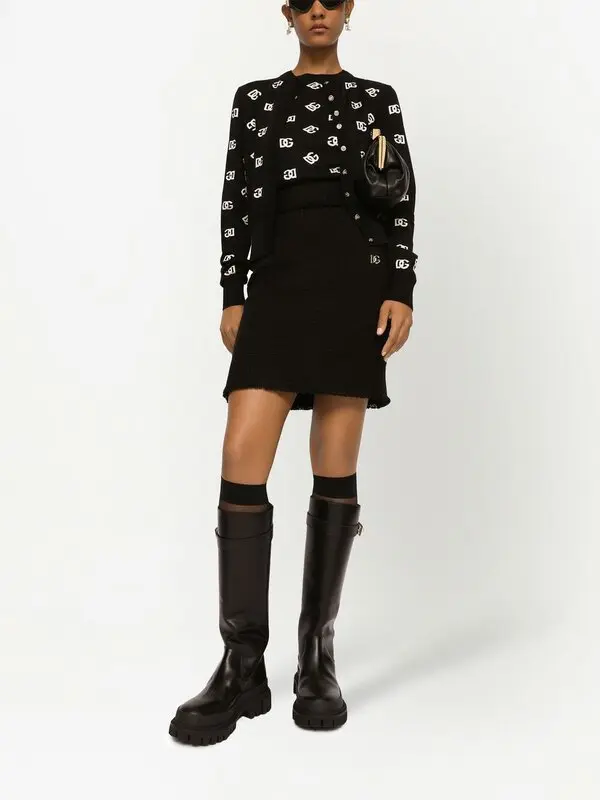 Dolce & Gabbana Logo Wool-silk Cardigan - Black