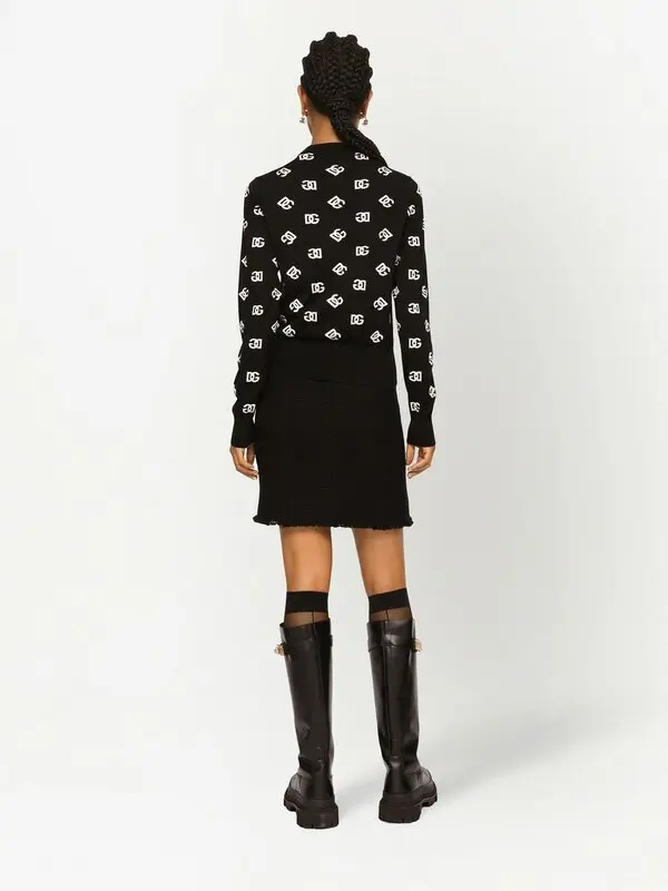 Dolce & Gabbana Logo Wool-silk Cardigan - Black