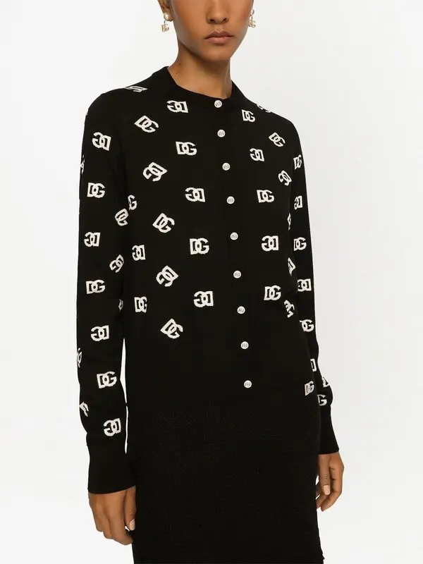 Dolce & Gabbana Logo Wool-silk Cardigan - Black