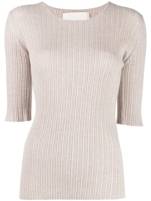 BY MALENE BIRGER Blaise Ribbed Wool Jumper - Neutrals