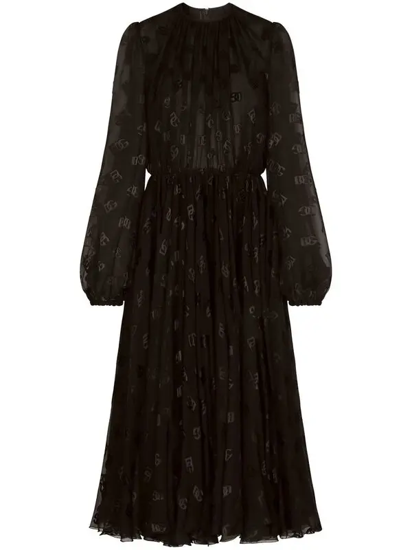 Dolce & Gabbana Dg-logo Satin Midi Dress