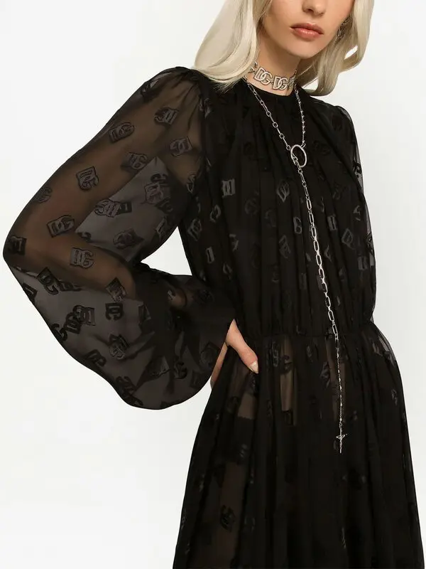 Dolce & Gabbana Dg-logo Satin Midi Dress