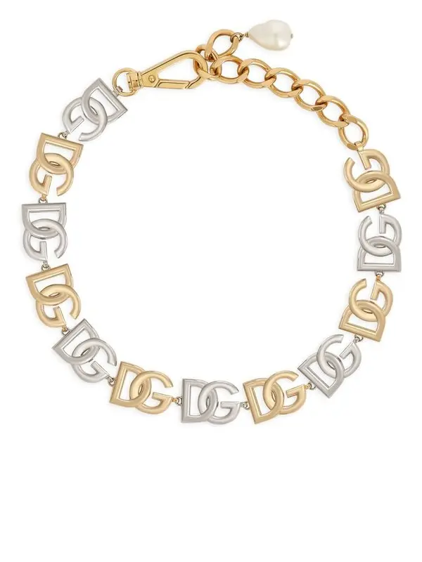 Dolce & Gabbana Dg-logo Chain Choker - Gold