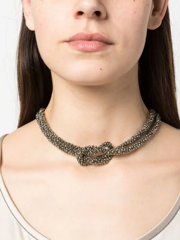 Brunello Cucinelli Beaded Knot Necklace