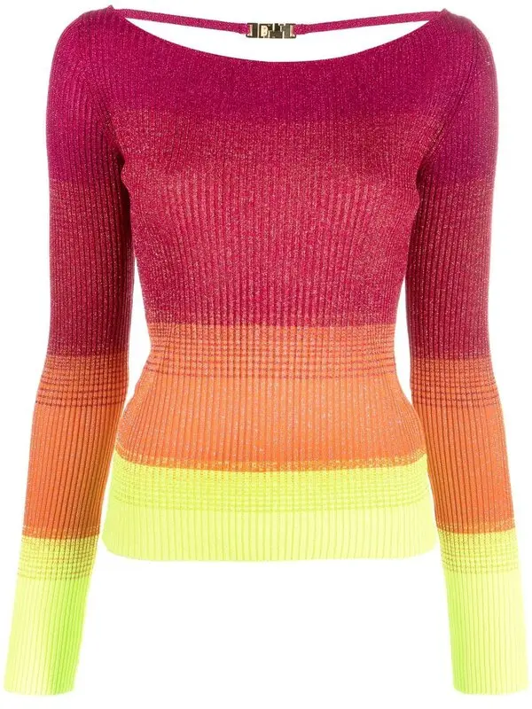 Gcds Colour-block Ribbed-knit Jumper
