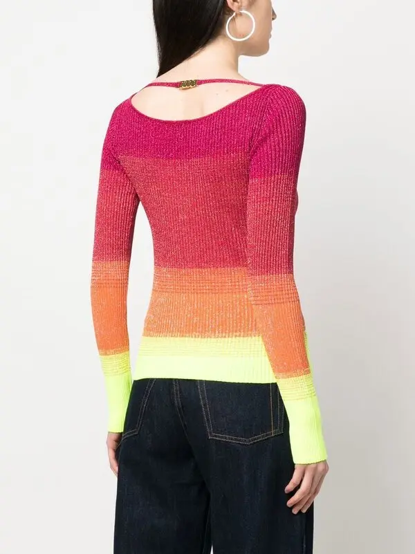 Gcds Colour-block Ribbed-knit Jumper