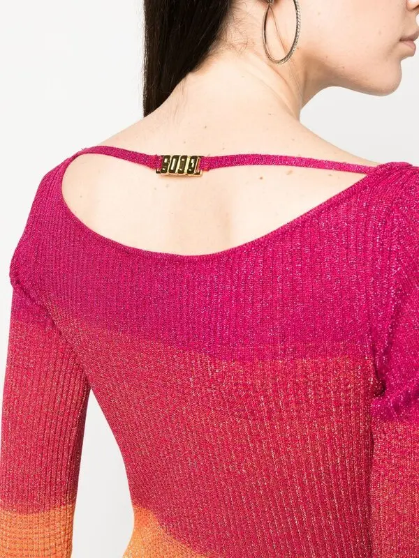 Gcds Colour-block Ribbed-knit Jumper