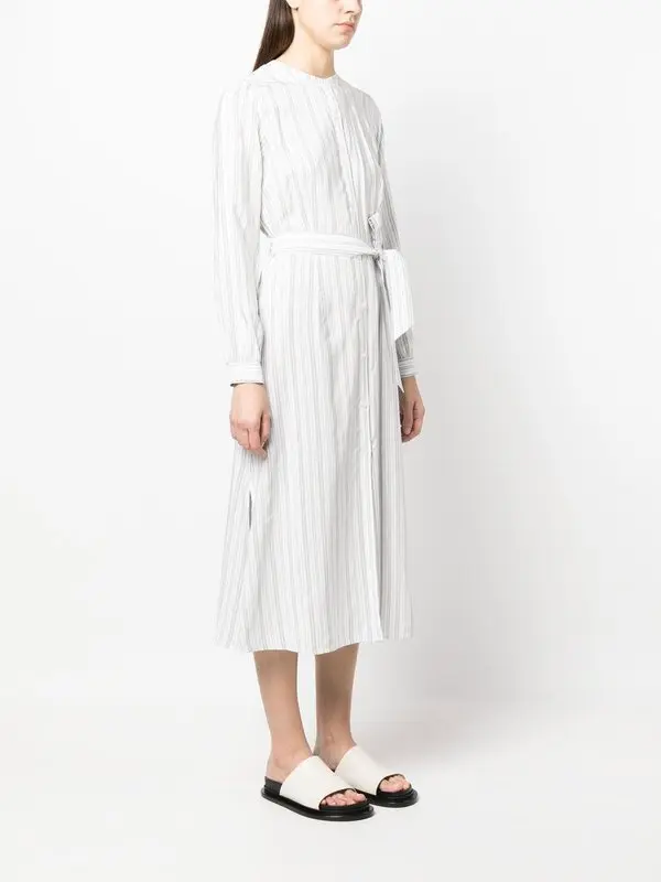 Tommy Hilfiger Striped Belted Midi Shirt Dress