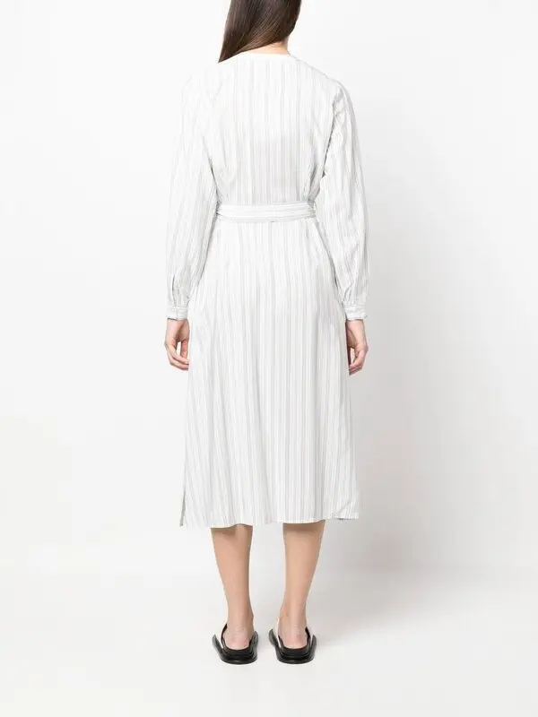 Tommy Hilfiger Striped Belted Midi Shirt Dress