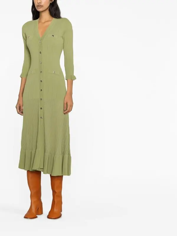 knee length dresses for ladies New Season SANDRO ribbed-knit midi dress main image 1