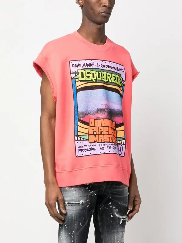 Dsquared2 Sleeveless Logo Print Sweatshirt